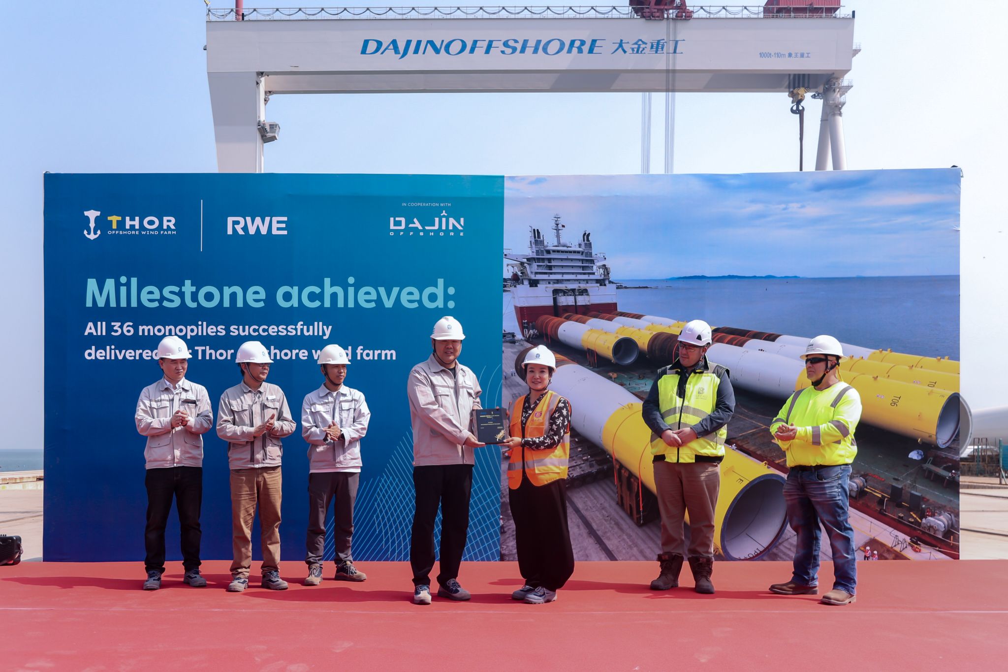 All 36 monopiles delivered for Thor OWF